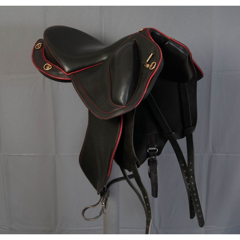 2019 Black and Red Margeride Saddle with Fenders